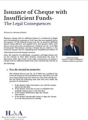 Legal Consequences of Issuing Cheques with Insufficient Funds